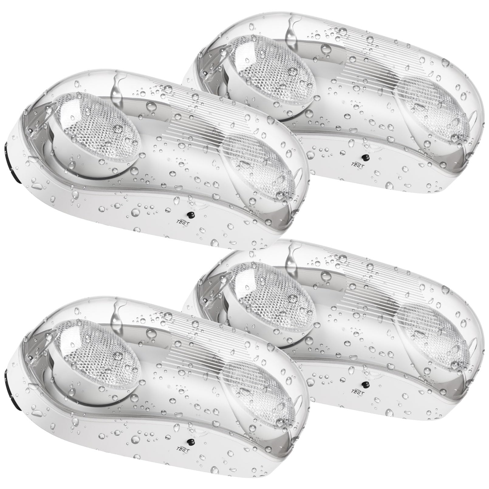 LEONLITE Outdoor Emergency Light, Wet Location, Exterior Emergency Lights with Battery Backup, LED Egress Lights, UL Listed, 120/277V, Commercial Emergency Exit Light for Business, Pack of 4