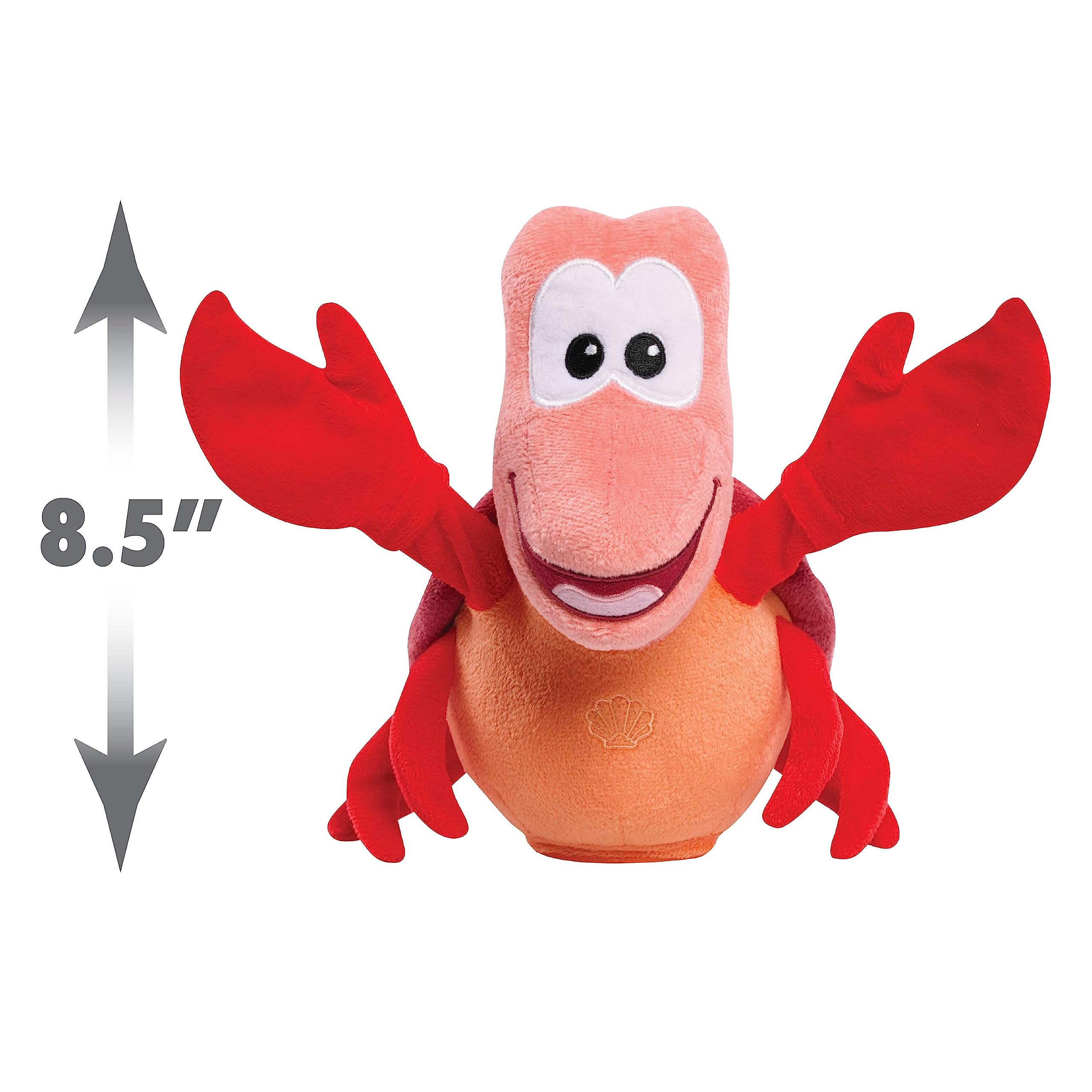 DISNEY PRINCESS Singing and Snapping Sebastian 10-inch Plush Stuffed Animal, Red Crab, Kids Toys for Ages 3 Up by Just Play