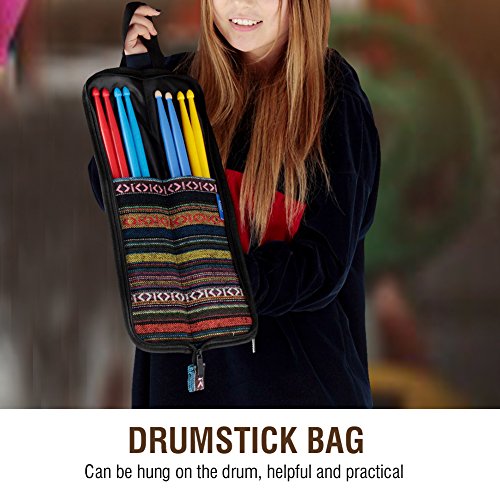 Drumstick Carrying Case,Portable Drum Stick Case Hanging Bag Exotic Style Percussion Accessories Drumsticks Carrying Handbag with Handle,Drum Accessories Folk Drumstick Gig Bag Pouch Unicorn