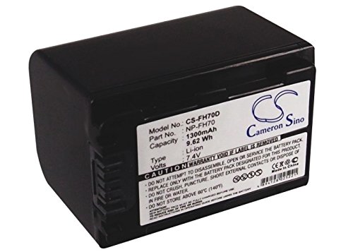 FYIOGXG Cameron Sino Battery for HDR-SR10D, HDR-SR10E, HDR-SR11, HDR-SR11/E, HDR-SR11E, HDR-SR12, HDR-SR12/E, HDR-SR12E, HDR-SR5, HDR-SR5C, HDR-SR5E 1300mAh