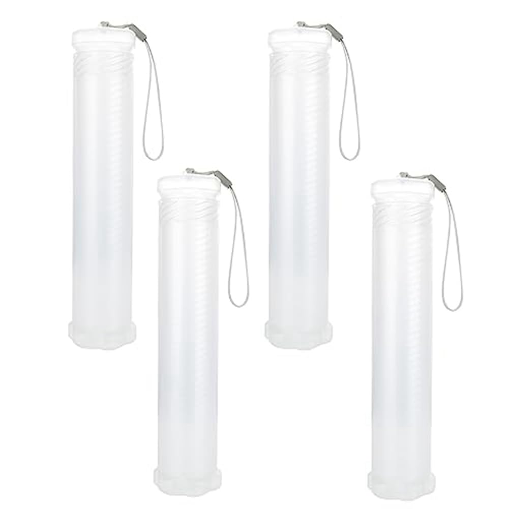 Lizusidtsy 4 Piece Extendable Plastic Paint Brush Case Clear Long Paint Brush Holder Tube Storage Pencil Container, Transparent