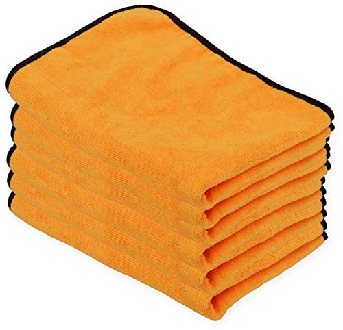 Simple Houseware Professional Grade Ultra Plush Premium Microfiber Towels, 410 GSM (16 inch x 24 Inch) (6 Pack) - Safe for Car Wash, Home Cleaning & Pet Drying Cloths