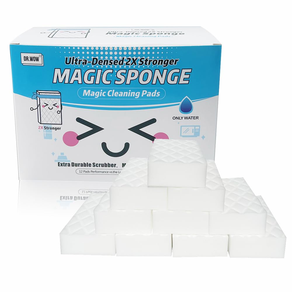 Dr.WOW Magic Cleaning Eraser,Large Size Thickened Density Magic Cleaning Eraser-12Pack Universal Cleaner for Melamine Foam Spongesā¦