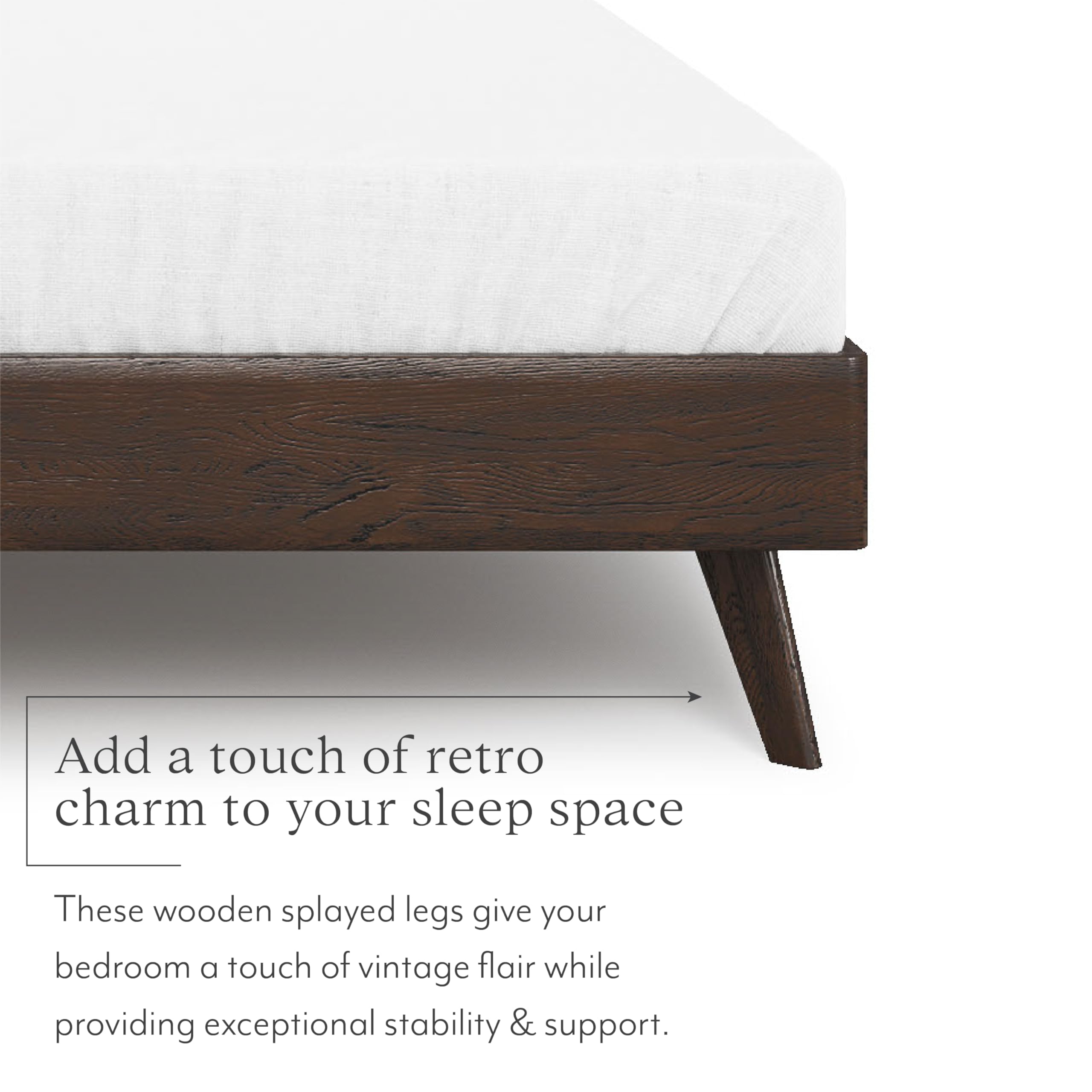DG Casa Soloman Beige Solid Wood and Upholstered Platform Bed Frame with Tufted Headboard, Full Wooden Slats, Easy Assembly, No Box Spring Required - Modern Mid Century Style King Size Bed