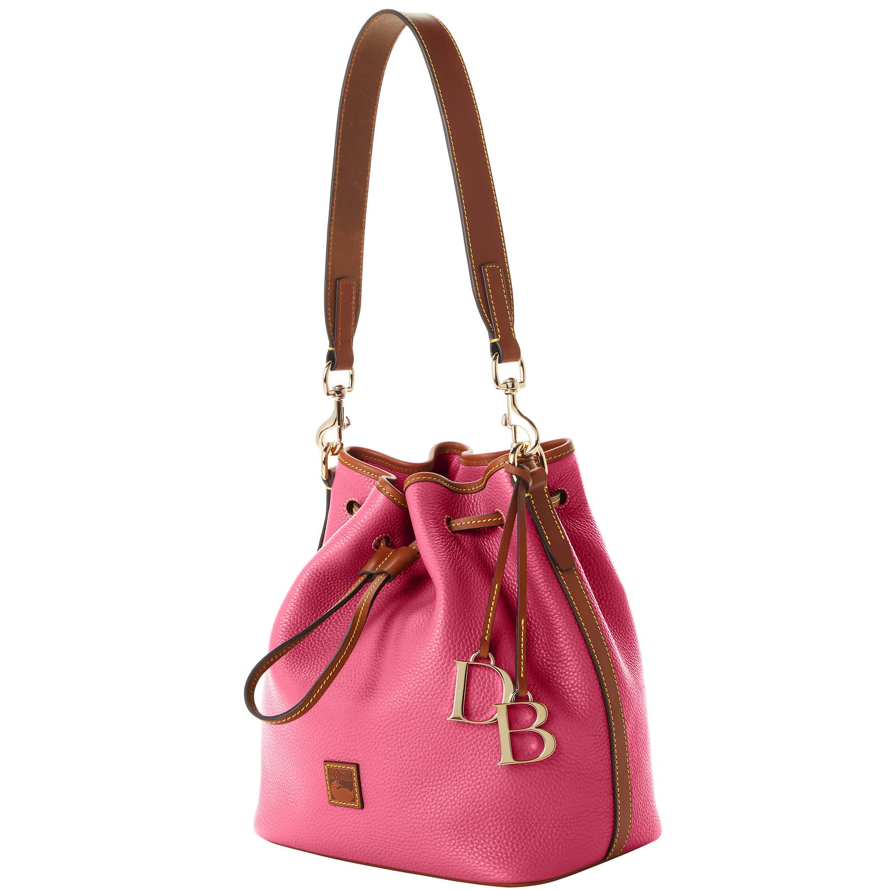 Dooney & Bourke Handbag, Pebble Grain Drawstring - Hot Pink