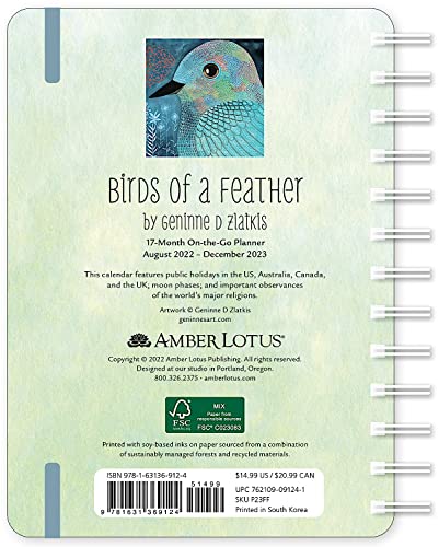 Geninne Zlatkis 2022 - 2023 On-the-Go Weekly Planner: 17-Month Calendar with Pocket (Aug 2022 - Dec 2023, 5" x 7" closed): Birds of a Feather