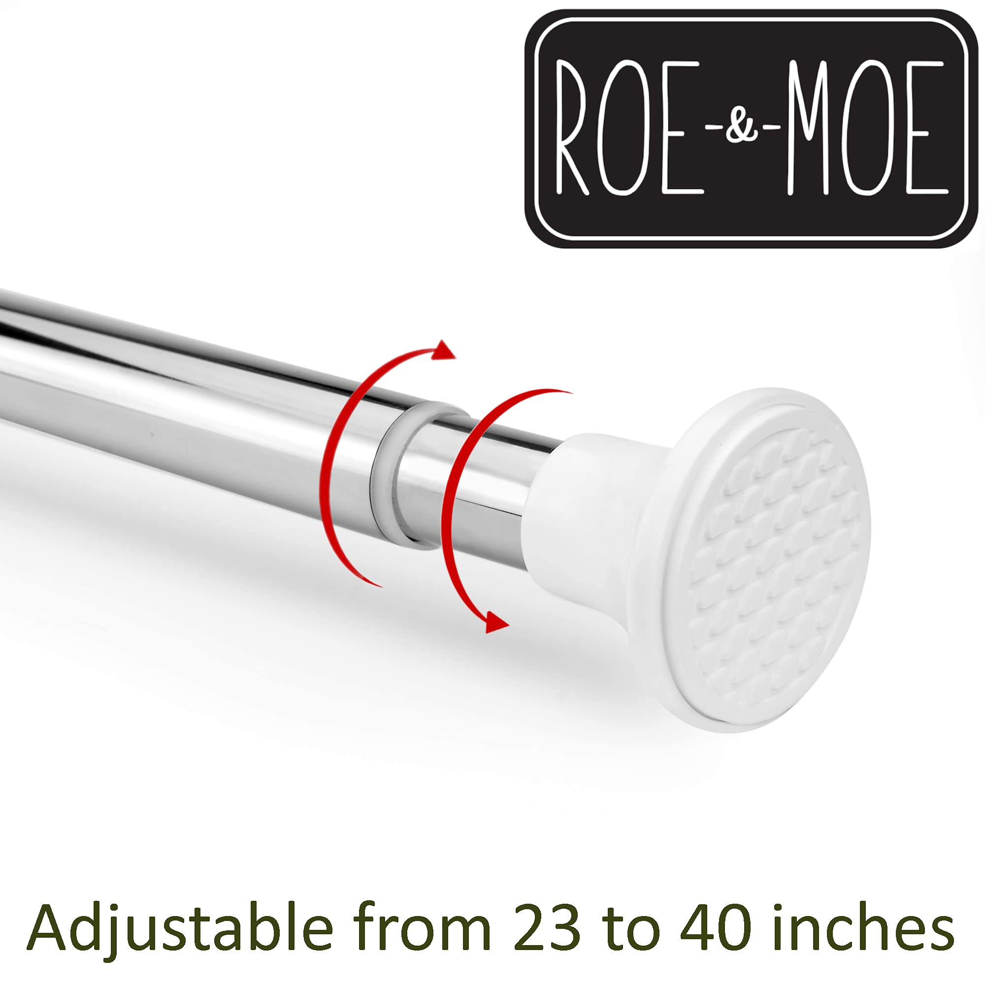 Deluxe Stainless Steel Sliding Door Guard Adjustable 23–40 inches w/White Caps - Feel Safe at Home with This Adjustable Home Security Bar 1" Dia. (1)
