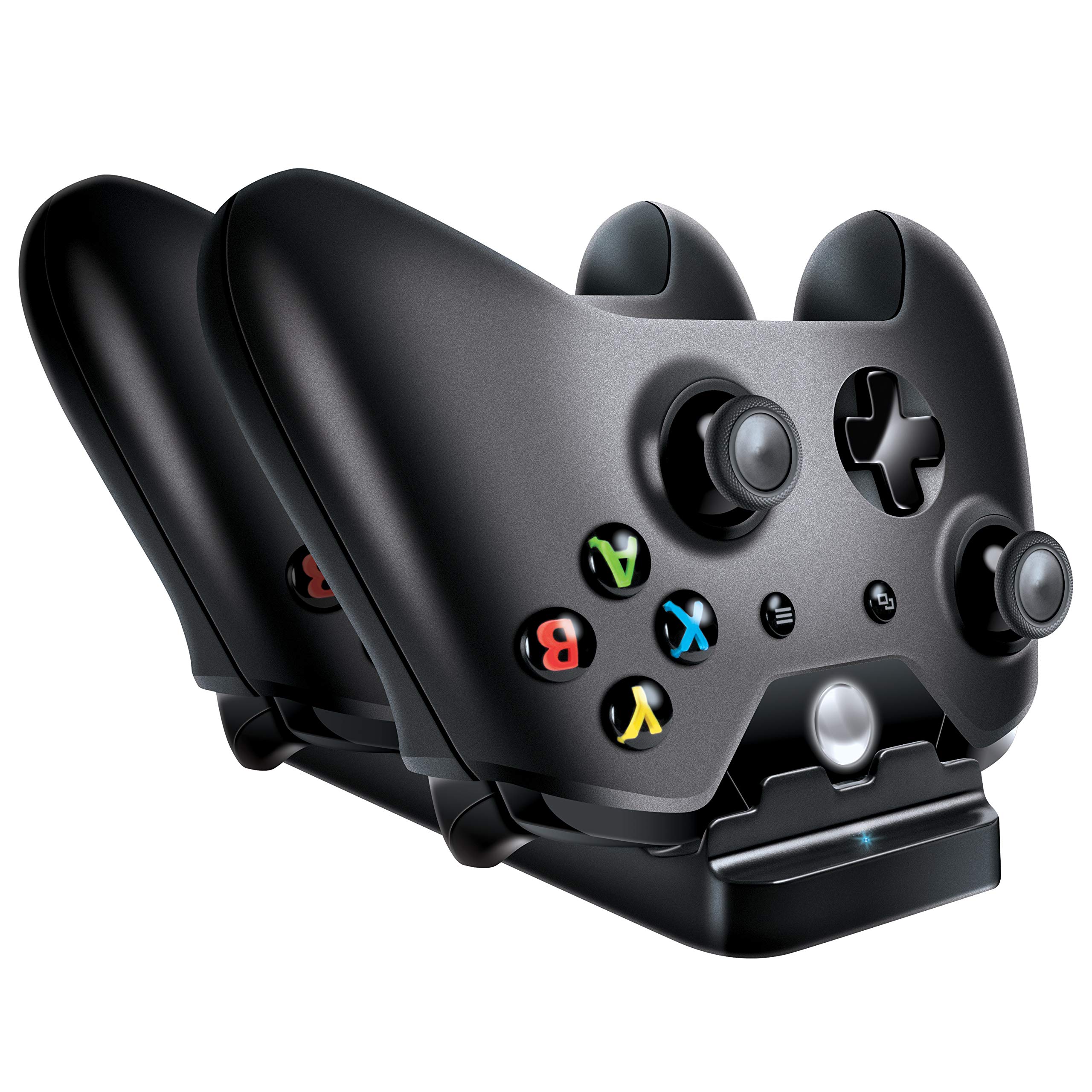 dreamGEAR Dual Power Dock - 2 Battery Packs and Charging Station - Compatible with Xbox One Wireless Controllers - LED Charge Indicator - Plugs Into Console - Slim Compact Design,DGXB1-6624