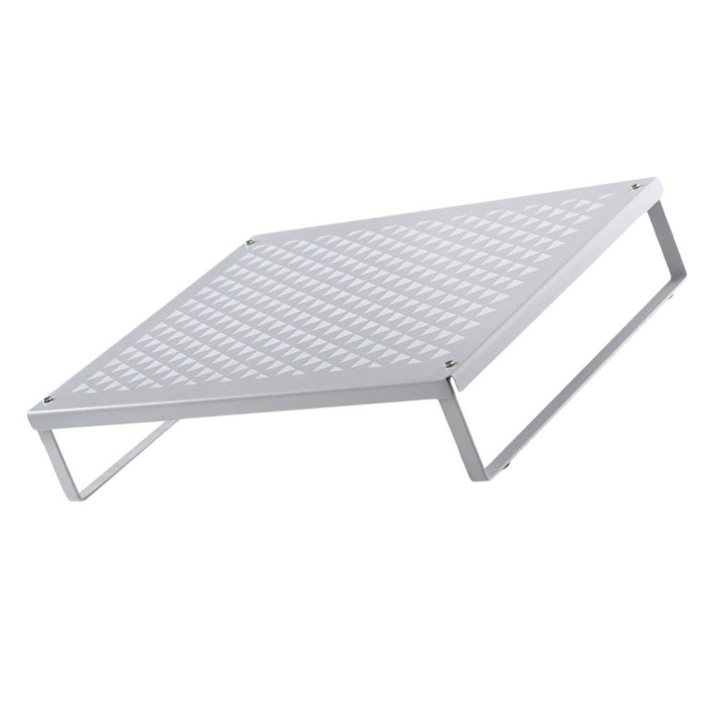 Hemoton Microwave Oven Rack Shelf Toaster Stand Kitchen Counter Seasoning Storage Rack Cabinet Organizer for Kitchen Utensils Towels Spices (Grey)
