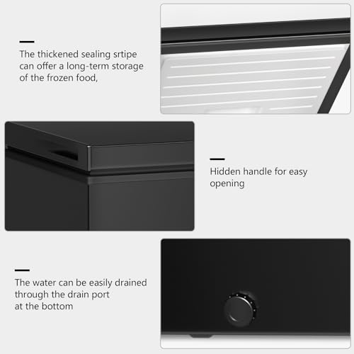 R.W.FLAME Chest Freezer 2.8 Cubic Feet, Small Deep Freezer with Basket, Adjustable Temperature, Energy Saving, Top open Door Mini Compact Freezer