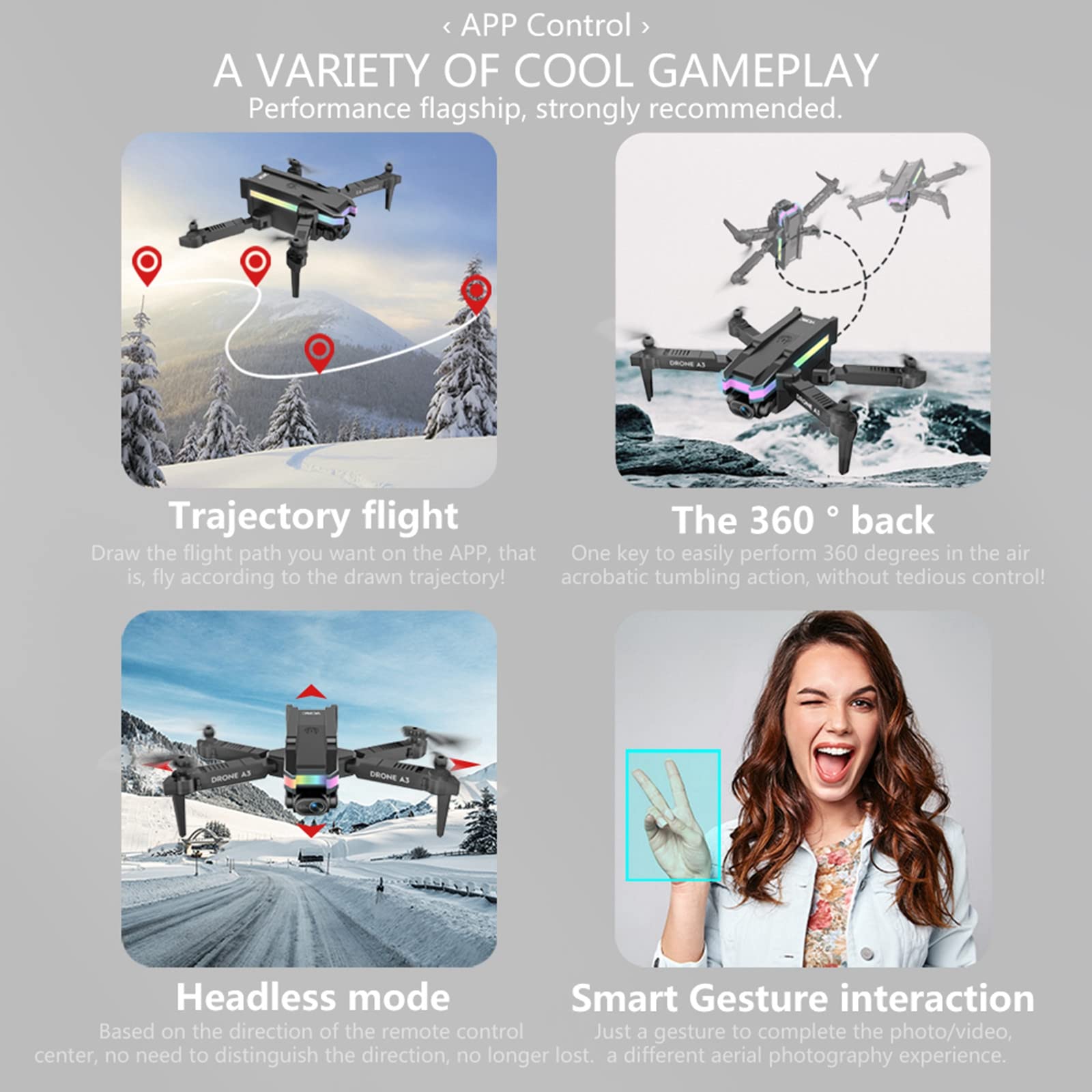 Drone Rc Quadcopter With Dual 4k Hd Fpv Camera Folding Drone Wifi Remote Control Image Transmission Hd Aerial Uav Multirotors Circle Airplanes Toys Gifts For Boys Girls