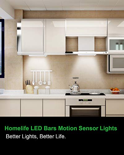 goodland Under Cabinet Lighting 80 LED Closet Light, Motion Sensor Lights Indoor USB Rechargeable Dimmable Wireless Stick-on Night Light Bar for Kitchen, Wardrobe, Garage, Stairs, Bedroom (3 Packs)