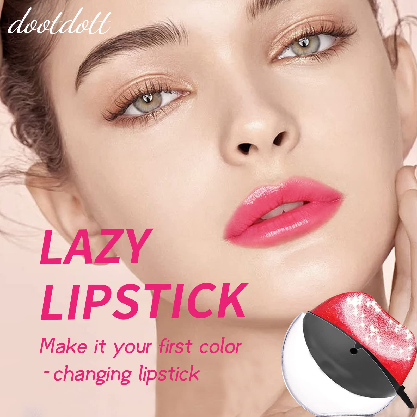 dootdott Color Changing Lipstick, Lazy Lipstick Waterproof 6 Colors Matte Magic Set, Lip Stick Non-stick Cup Long Lasting 24 Hour for People (6 Colors), Pack of 2
