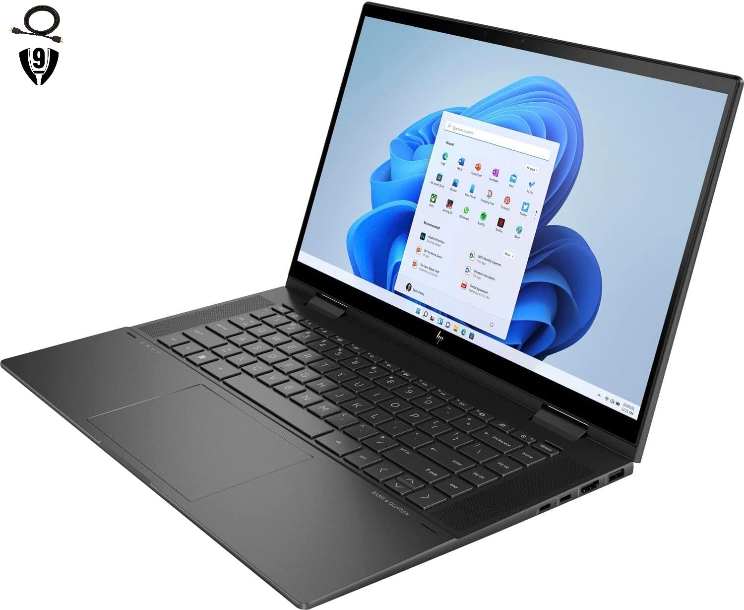 HP Envy x360 2-in-1 15.6" FHD Touchscreen Laptop, AMD Ryzen 5 5625U, 16GB RAM 256GB SSD, Wi-Fi, Bluetooth, HDMI, Webcam, Backlit Keyboard, Windows 11 Home, Nightfall Black