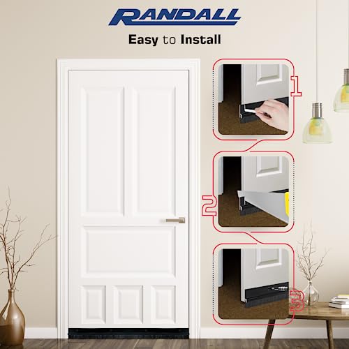 Randall Manufacturing Co., Inc 48In Black Door Sweep with Brush for gaps up to 1In Made in USA