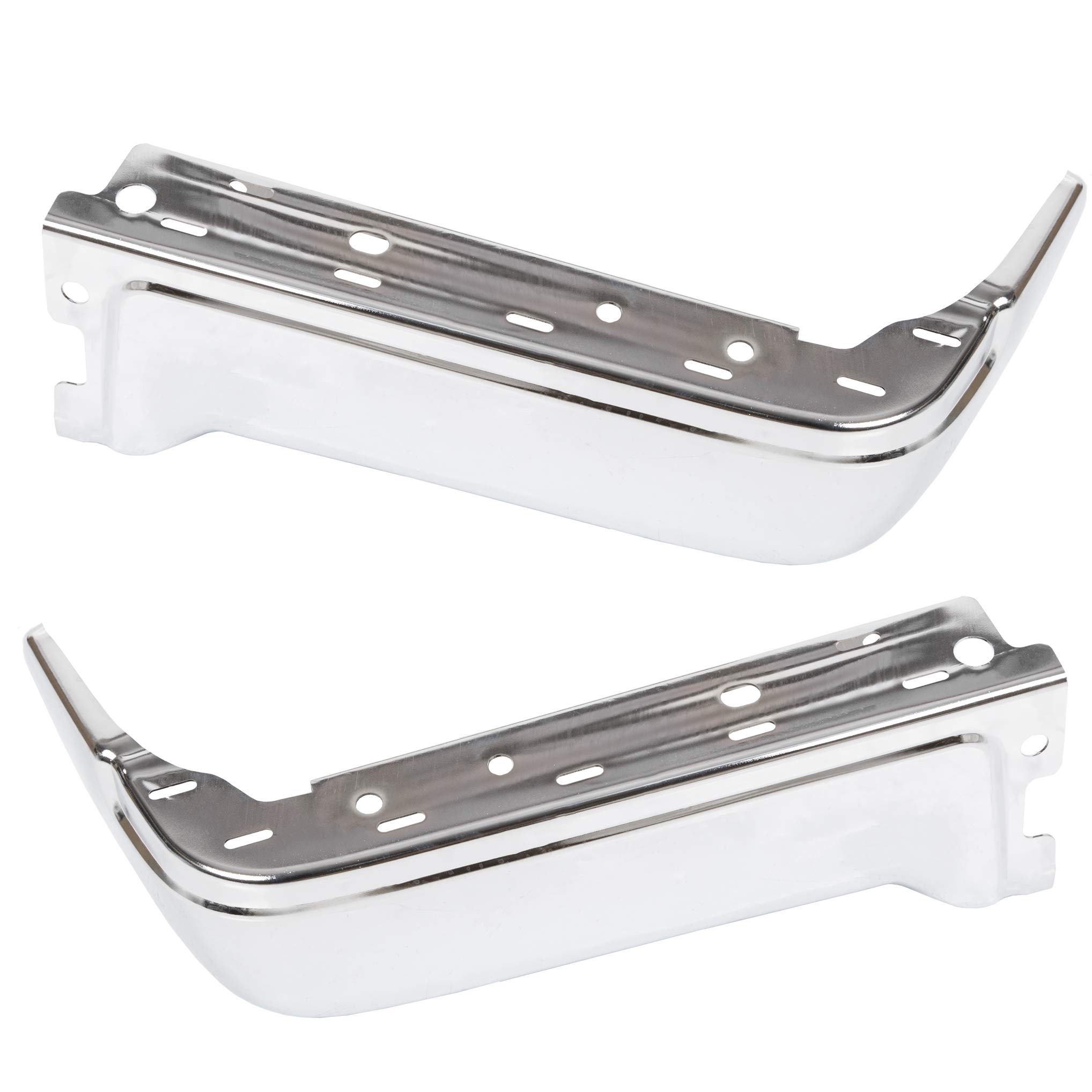 ECOTRIC Rear Step Bumper End Cap Cover Compatible with 2009-2014 Ford F150 Styleside Face Bar Driver Passenger Side W/O Sensor Hole Chrome 2 Packages