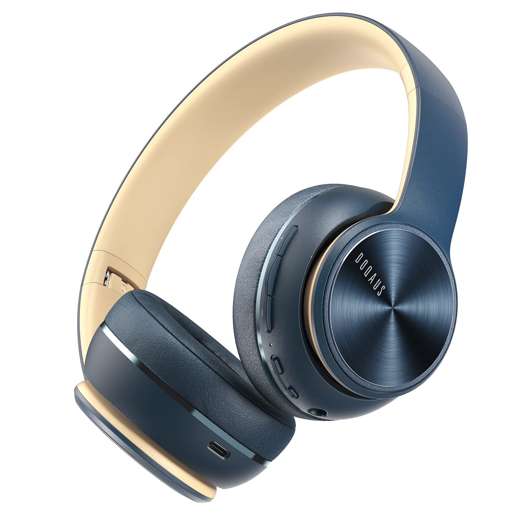 DOQAUS Bluetooth 5.3 Wireless Headphones On-Ear, 40H Playtime Bluetooth Headphones with 3EQ Modes, HiFi Stereo Headphones with Microphone, Premium Sound & Stable Connection for Phone/PC/Tablet(Black)