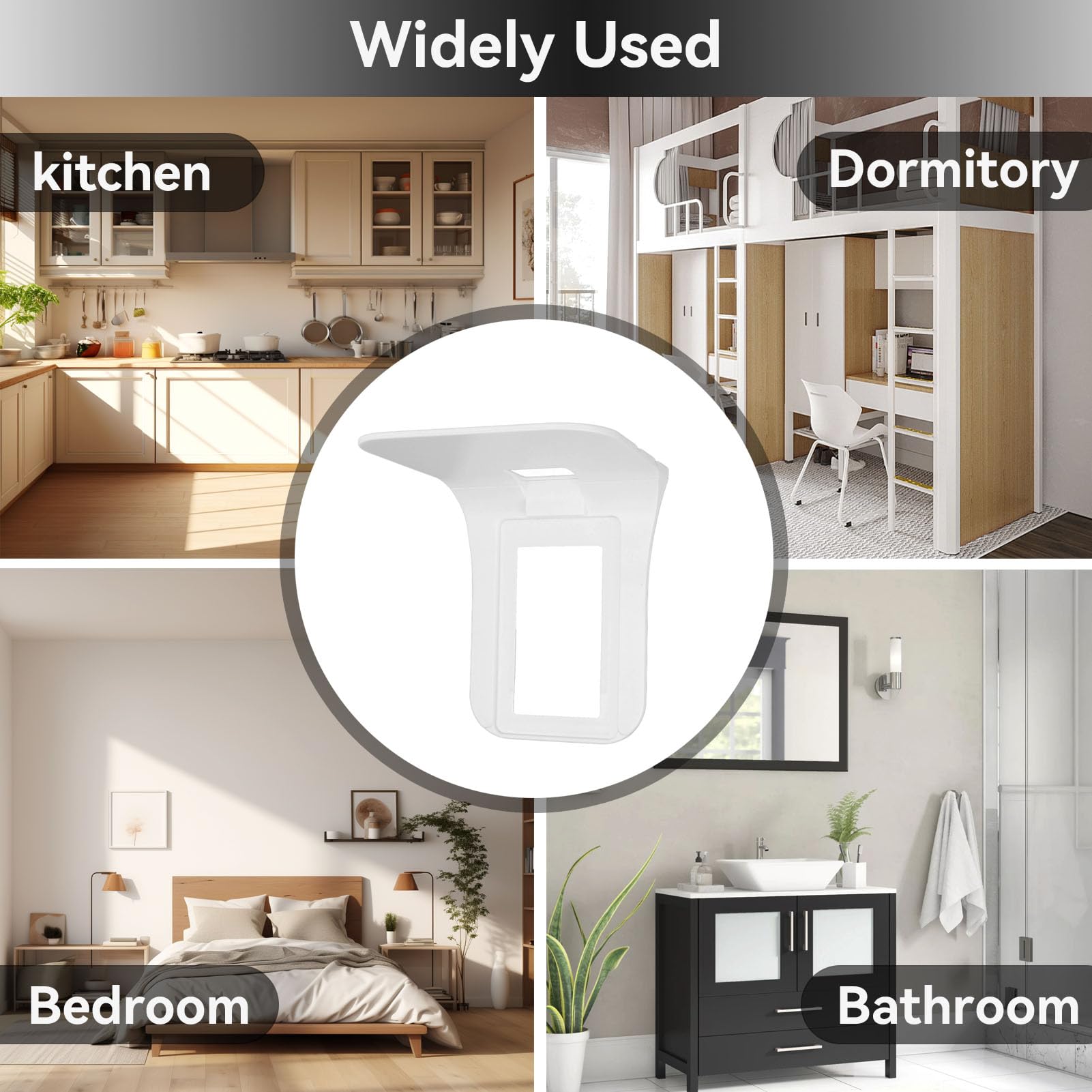 Outlet Shelf, Outlet Shelf Wall Holder Wall Outlet Shelf ABS Plastic Bathroom Wall Shelf Wall Shelf Organizer Outlet Shelf Wall Holder for Smart Home Devices, Phones, Speaker
