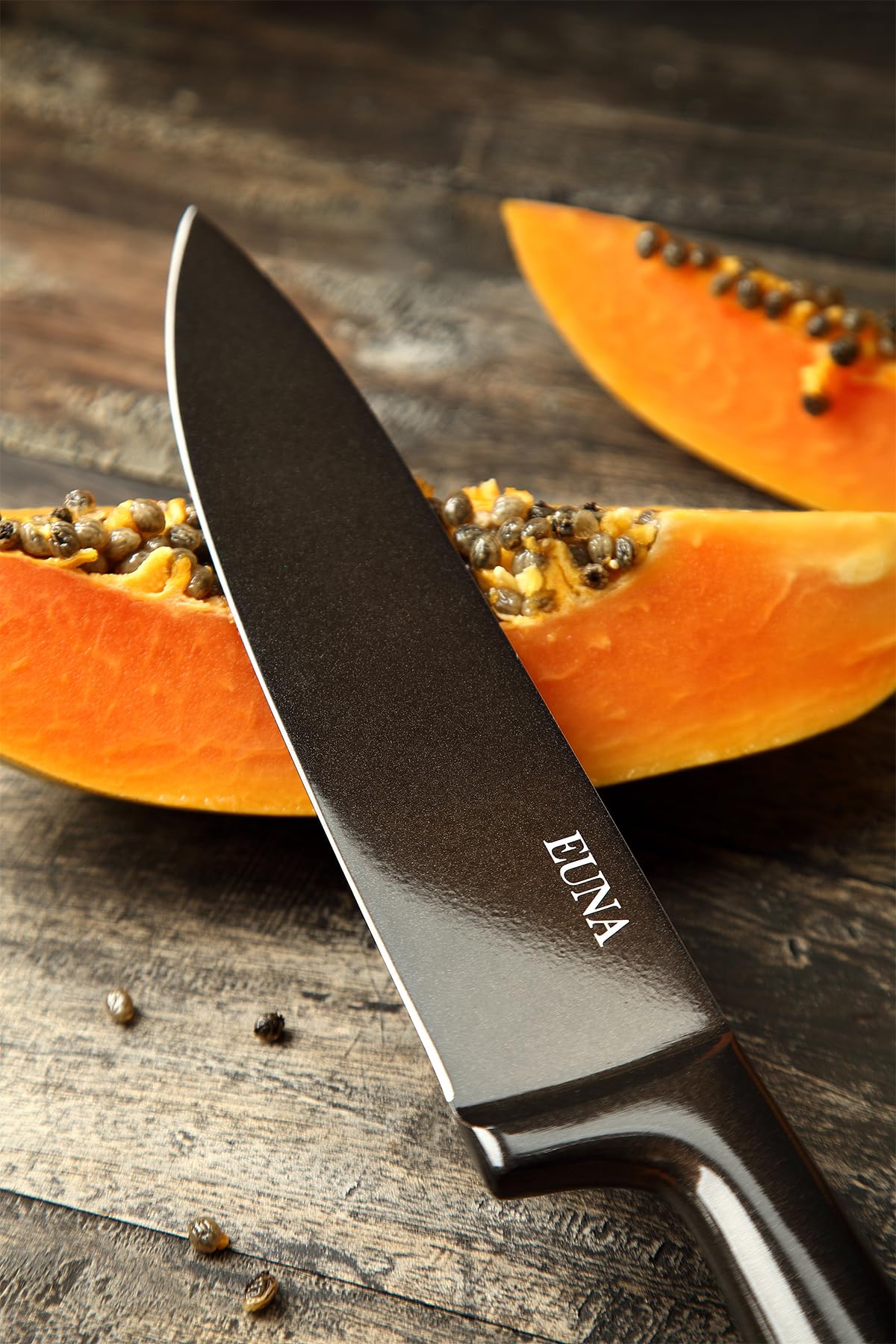EUNA Kitchen knife set of 5, Sharp Chef Knife Set without Block Professional High Carbon Stainless Steel Cooking Knife Set with acrylic Handle and Gift Box