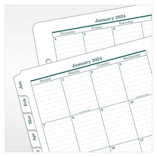 FranklinCovey - Original One Page Per Day Ring-Bound Planner (Classic, Jan 2024 - Dec 2024)