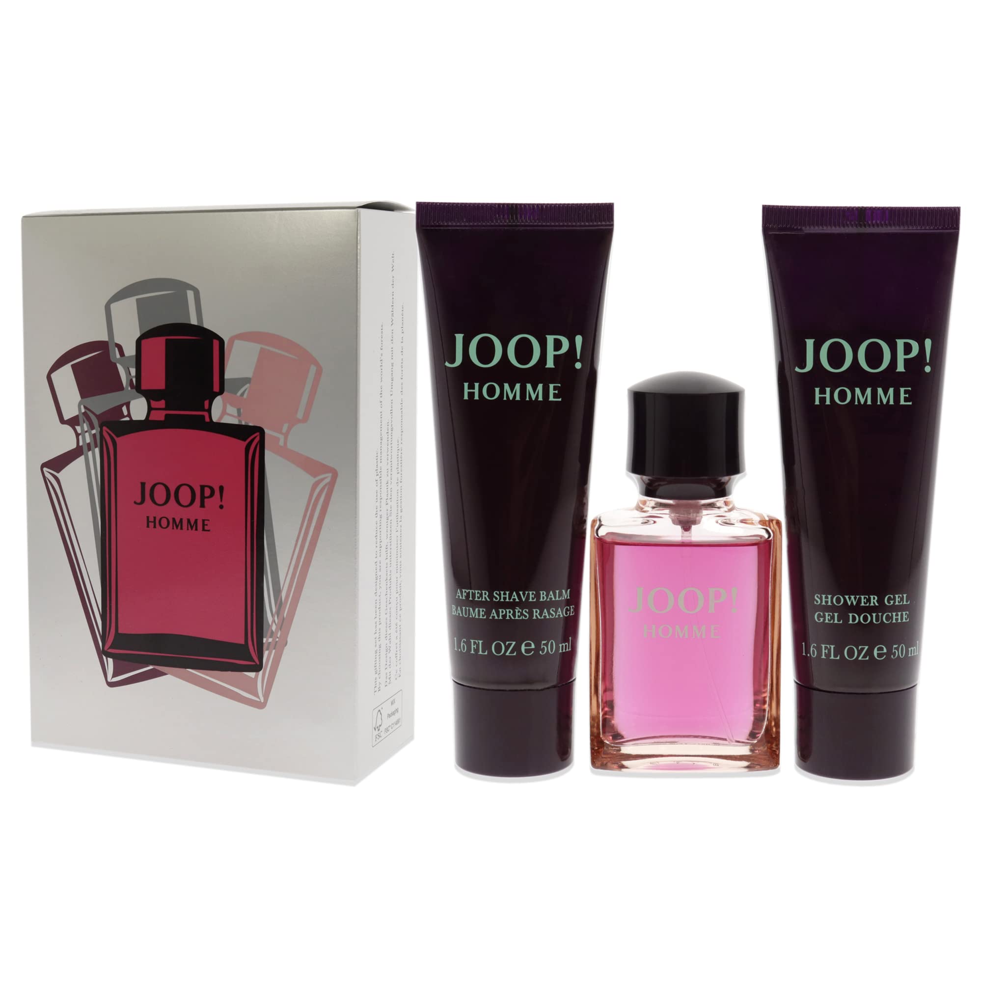 Joop Joop 1oz EDT Spray, 1.6oz Shower Gel, 1.6oz After Shave Balm Men 3 Pc Gift Set