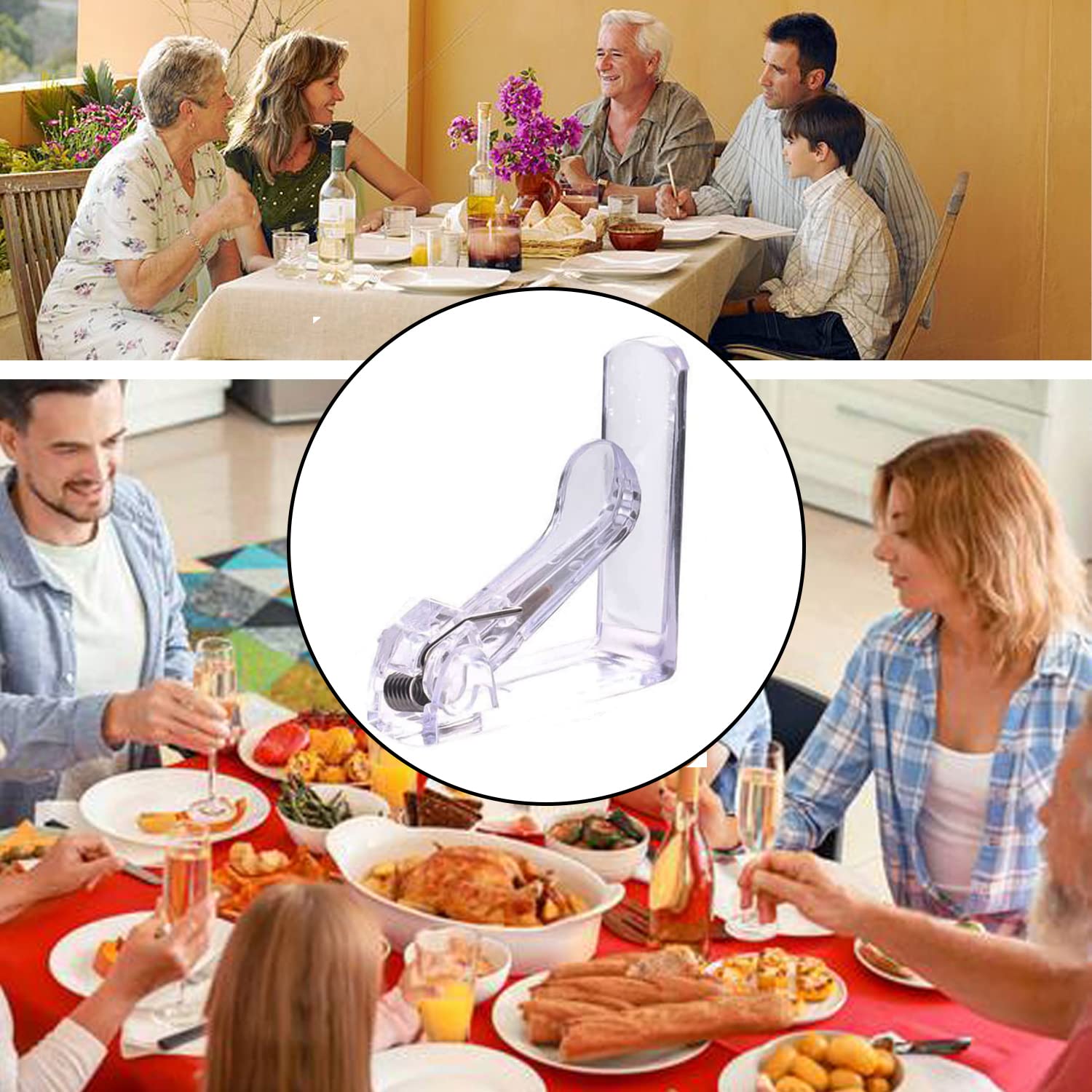 DHYLRICHER 12 Pieces Transparent Clear Tablecloth Clips Plastic Table Cloth Clips Table Clips for tablecloths,Tablecloth Holders Clips for Home Picnic Indoor and Outdoor Party Tablecloth Fix