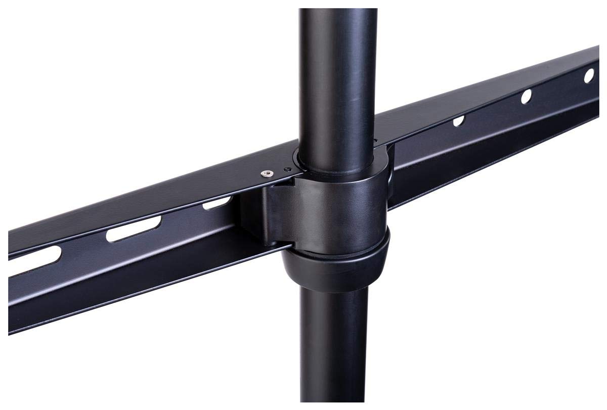 Displays2go 43”- 65” Tripod Easel Artistic TV Stand, 180° Swivel – Black/Walnut (ARTTV65B)