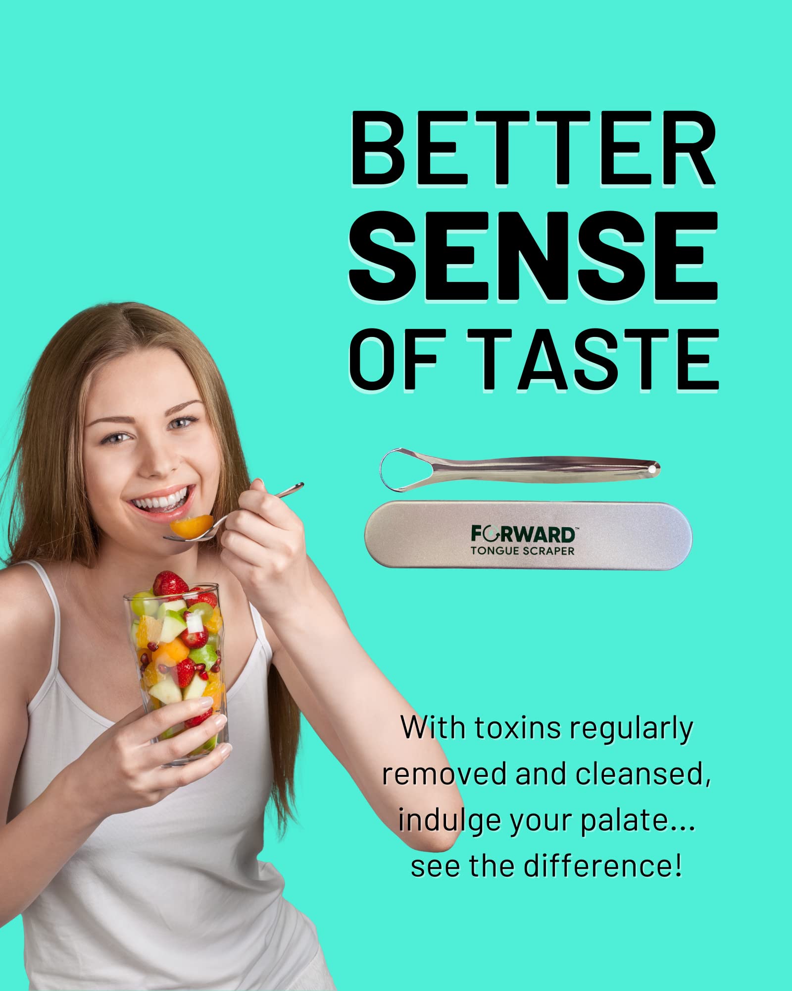 Tongue Scraper for Adults - Oral Care Tool to Remove Plaque, Fight Bad Breath and Enhance Teeth Care, Ergonomic Handle for Better Hygiene also for Kids, Comes With Storage Box, Easy Use, Sterilizable