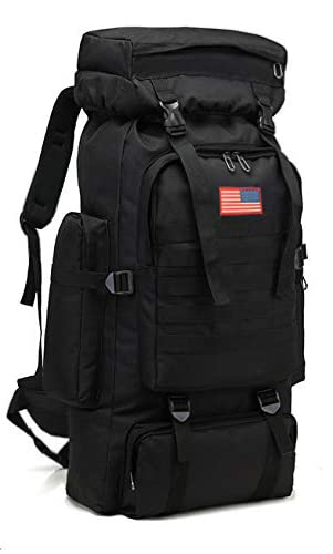 ÖSSZEFUT Military Tactical Backpack 70L/80L Large Camping Hiking Backpack Rucksack Waterproof Traveling Daypack Survival Gear Molle Equipment Black Color