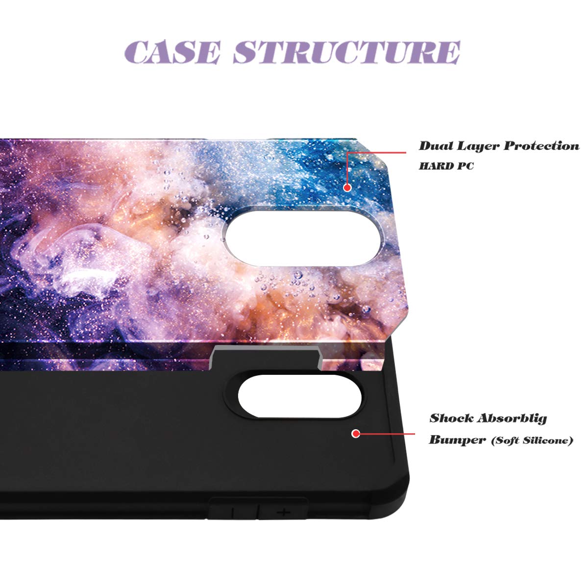 Fingic LG Stylo 4 Case, LG Stylus 4 Case, LG Stylo 4 Plus Case,LG Q Stylus Case, Rose Gold Marble Design Glitter Bumper Hard PC Soft Rubber Shockproof Protective Phone Case Cover for LG Stylo 4 2018