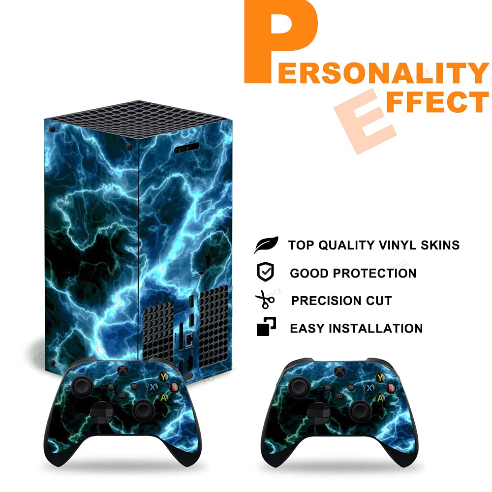 FOTTCZ Vinyl Skin for Xbox Series X Console and Controllers, Sticker Decal Protect Xbox Series X Devices - Supernatural Thunderstorm