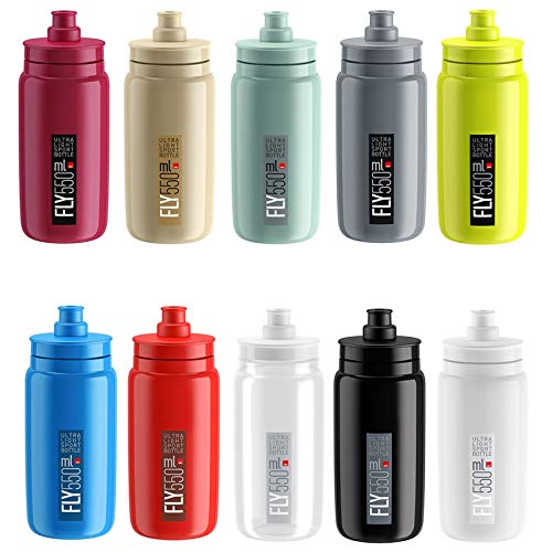Elite Fly 550ml Water Bottle, Beige with Brown Logo – Ultra-Lightweight and Ergonomic for Cyclists