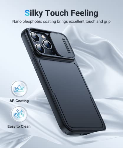 Simtect Designed for iPhone 14 Pro Max Case with Sliding Camera Cover, Shockproof & Military-Grade Protective Silicone Phone Case for iPhone 14 Pro Max 6.7 inch - Black