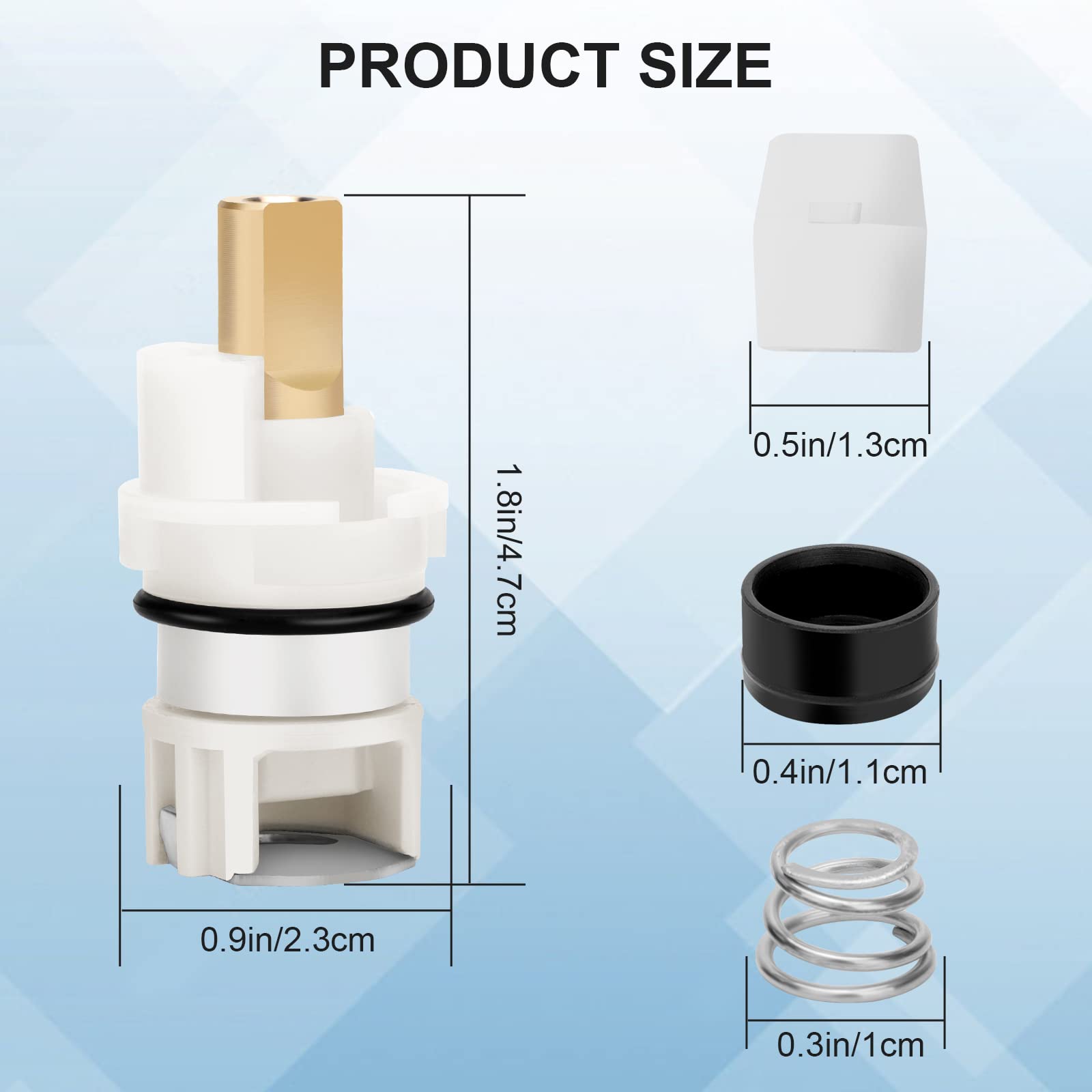 EEEKit RP25513 Faucet Stem Replacement, 4 Pieces Faucet Stem Assembly Replacement for Faucet Repair Kit with RP4993 Seats and Springs