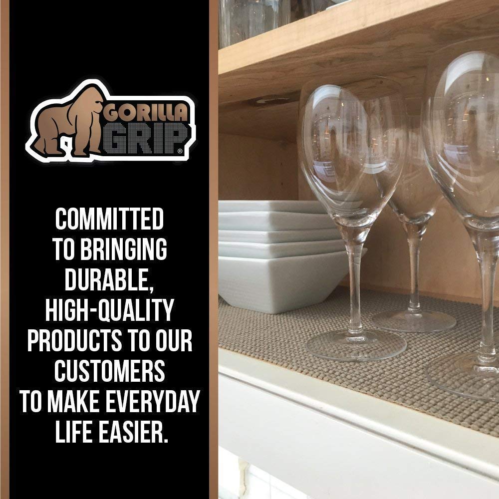 Gorilla Grip Drawer Liner and Under Sink Mat, Drawer Liner Size 17.5x20 in Beige, and Under Sink Mat Size 24x30 in Charcoal, 2 Item Bundle
