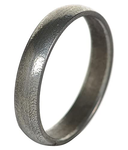 GRI9 Handcrafted Pure Saturn Iron Ring Shani Real Black Horse Shoe Ring Set Of 2
