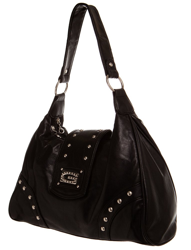 G Inspired Corner Studded Hobo Shoulder Handbag by Handbags For All