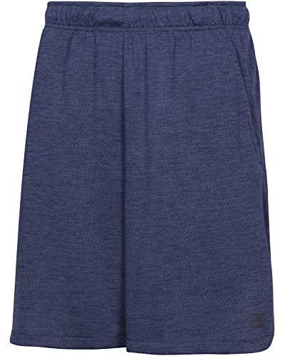Dry FIT Gym Shorts for Men - Mens Workout Running Shorts - Moisture Wicking with Pockets and Side Hem Navy
