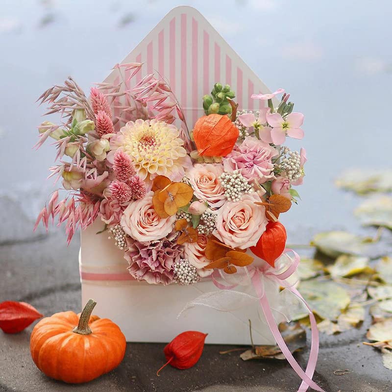 Elsjoy Set of 10 Florist Bouquet Envelope Boxes, 10 Styles Flower Bouquet Packaging Gift Paper Boxes for Wedding, Party, Birthday, Mother's Day