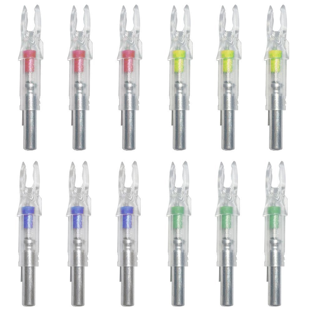 G-Archery 100CPS S LED Lighted Nocks( of 12) for Arrows with .244/6.2mm Inside Diameter Arrow Nocks for Hunting Shooting