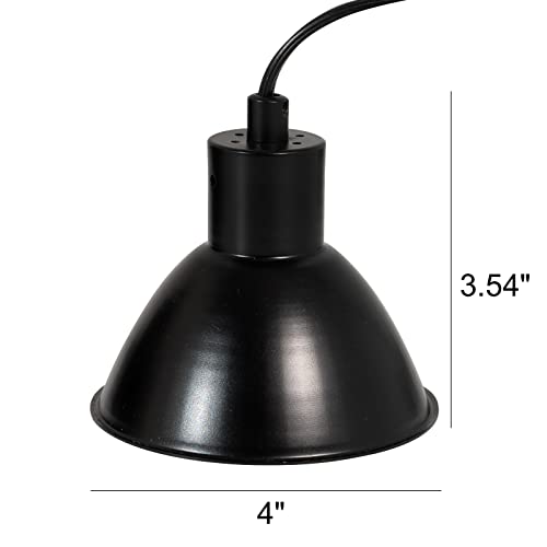 Protover Reptile Lamp Fixture 4 Inches Cap Lamp Fixure, Wider Irradation Range with Hanging Hook & Spring Clip, Halogen Mini Dome Lamp for Reptiles Terrarium and Aquarium