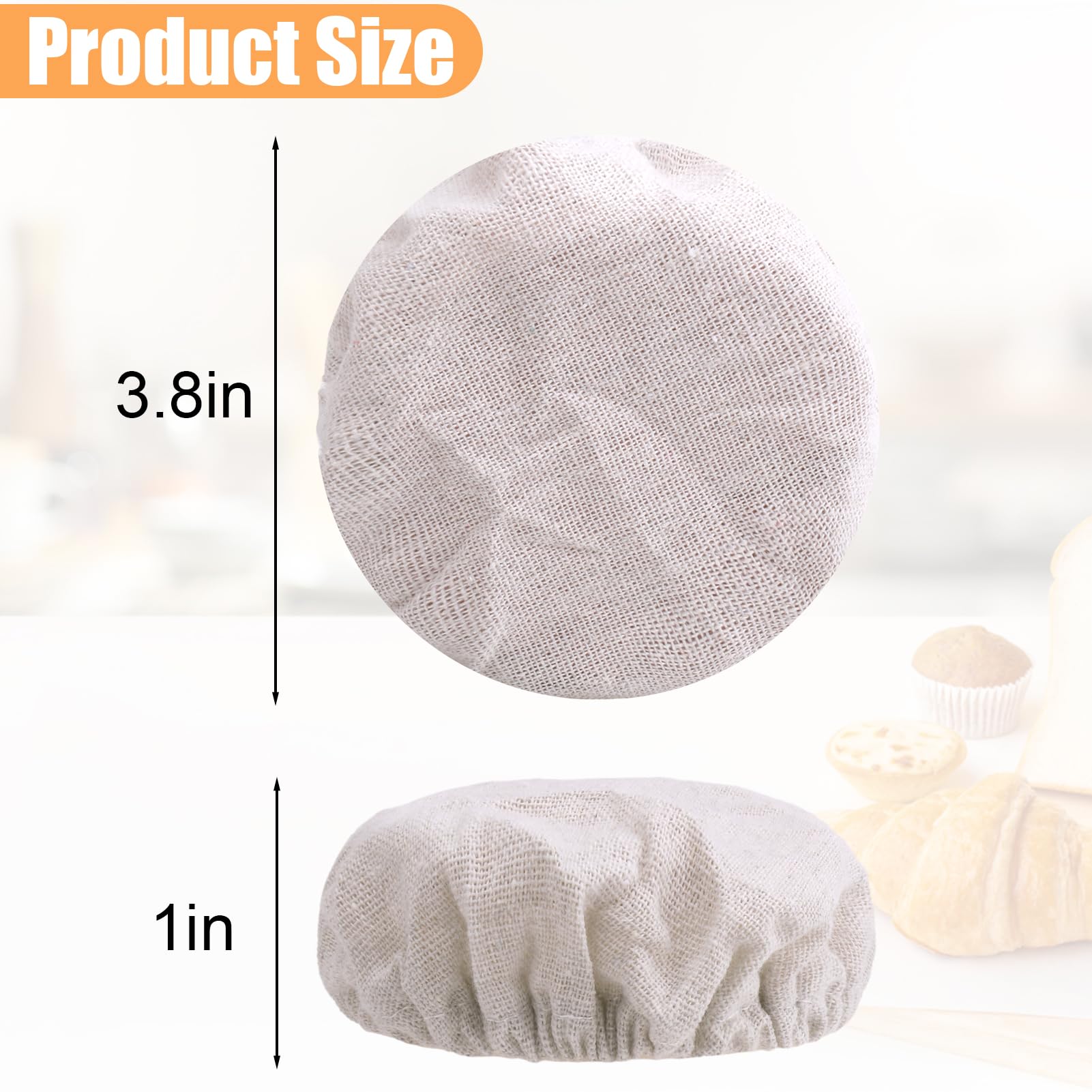 Palksky 5 PCS Sourdough Jar Cover for Weck Jars, Cloth Jar Covers for Sourdough, Sourdough Starter Jar Kit, Compatible with Most Glass Sourdough Starter Crock