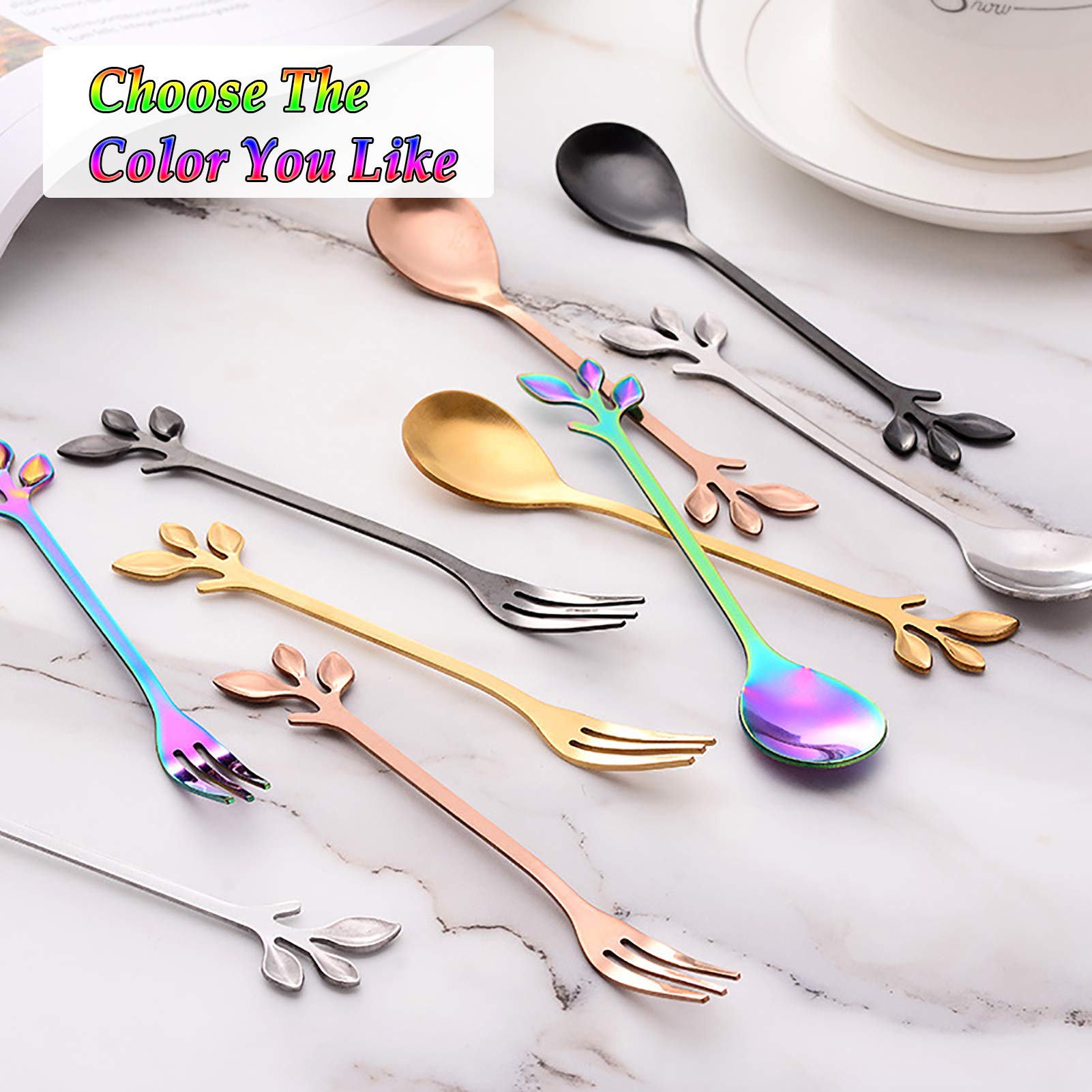 Turbokey Demitasse Espresso Spoons, 4.7 Inches Stainless Steel Mini Coffee Spoons Set of 4,Small Spoons for Dessert,Tea,Appetizer,Party Supplies (4 Spoons-Silver)