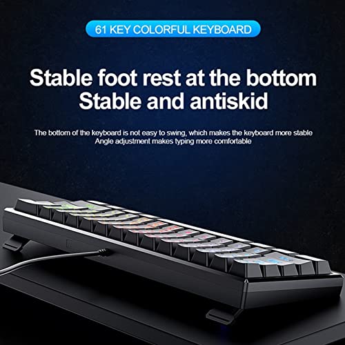 USB Gaming Keyboard, Mechanical Keyboard Backlit Design Ergonomics Design Stable Antiskid for Work for Home Office for Gaming