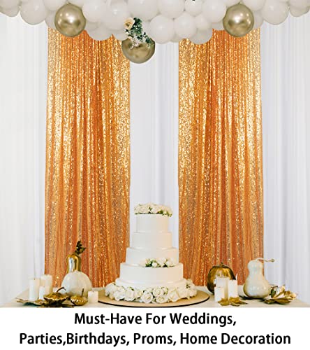 Sequin Curtains 2 Panels 2FTx8FT Gold Glitter Backdrop Gold Sequin Photo Backdrop Wedding Pics Backdrop Y1121