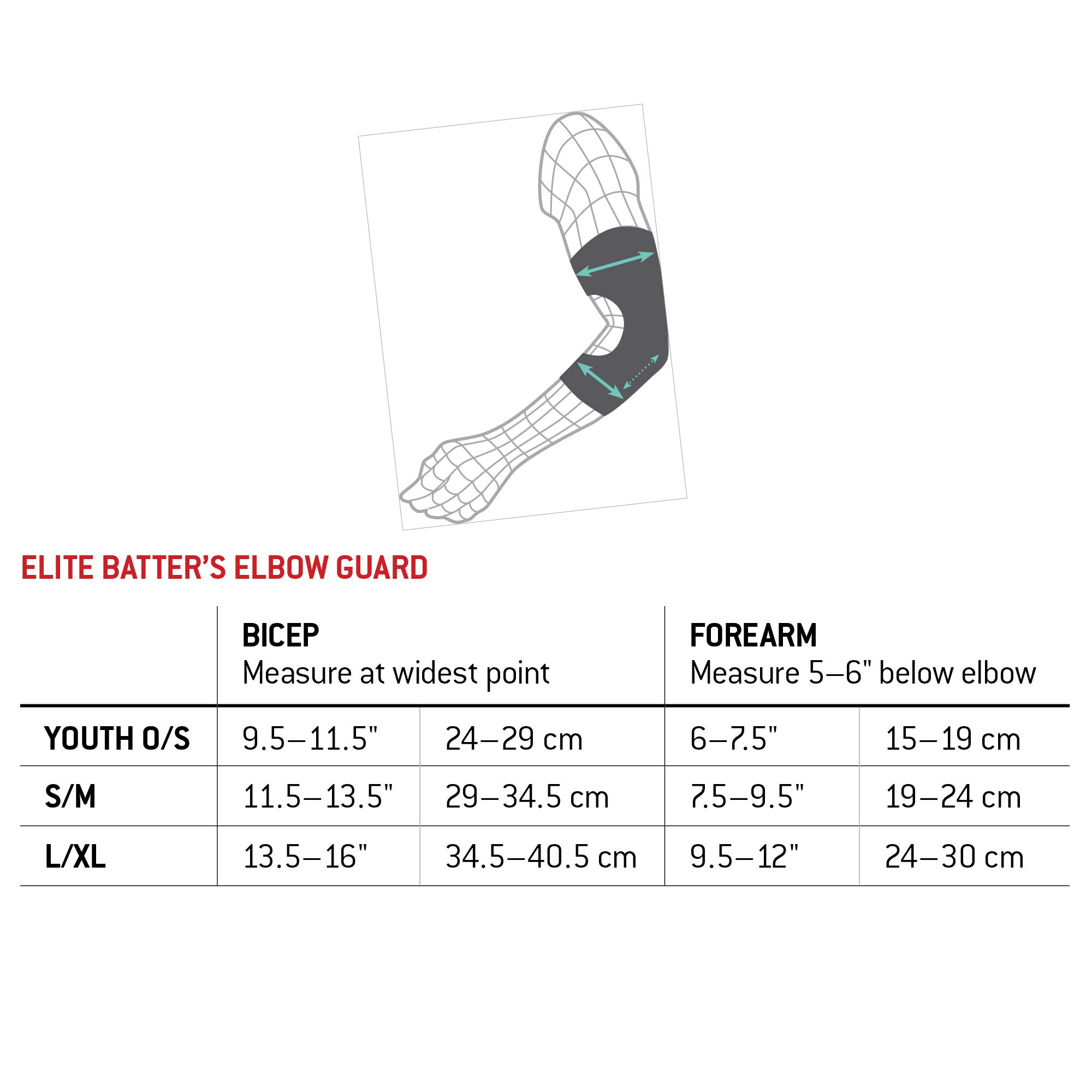 Elite Batter's Elbow Guard, Silver, Adult S/M