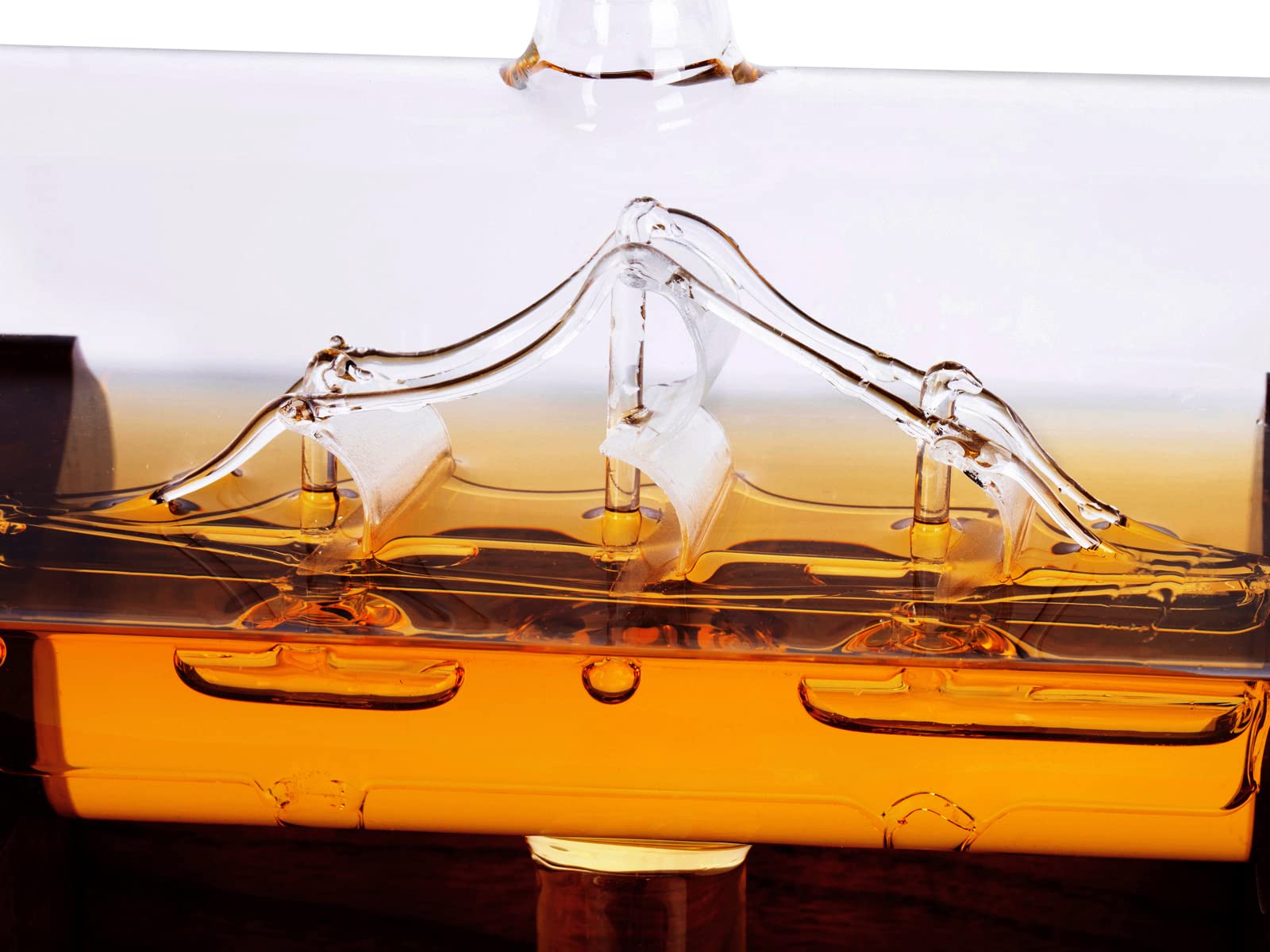 Glolaurge Whiskey Decanter with 2 Globe Glasses, 1250ml Ship Whiskey Decanter Set for Men, Liquor Bourbon Decanter Gift for Him