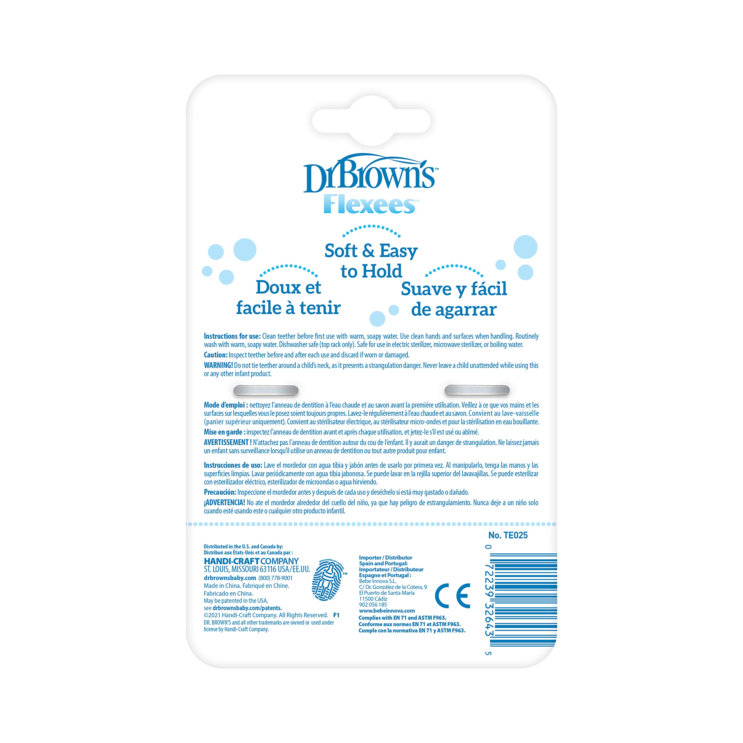 Dr. Brown's Flexees Ergonomic Teether, Pink