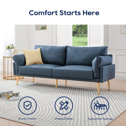Vonanda Fabric Sofa, Blue Couch Upholstered Sofa, 72 Inch Blue Sofa, Modern Sofa for Living Room, Couch for Small Spaces, Apartment Sofa, Also for Bedroom, Office, Blue