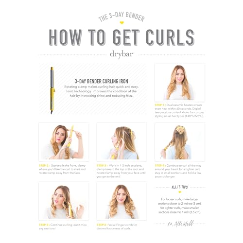 Drybar The 3 Day Bender Rotating Curling Iron | for Perfect Curls or Waves (1 in)